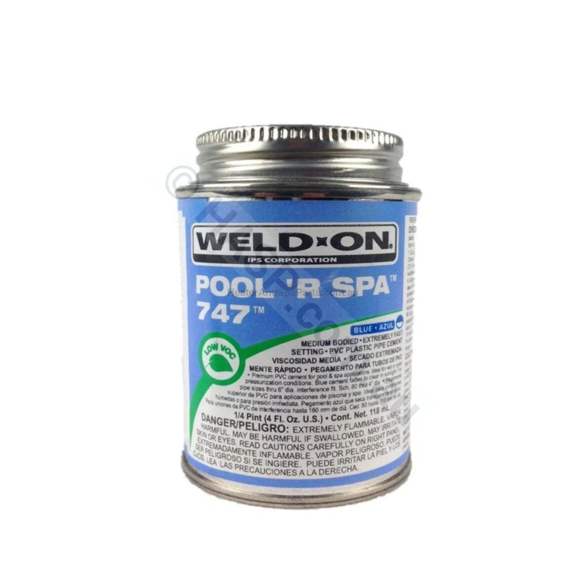 747 IPS Weld-on Pool 'R Spa Plumbing Glue - 118mL - Blue – Heater and ...